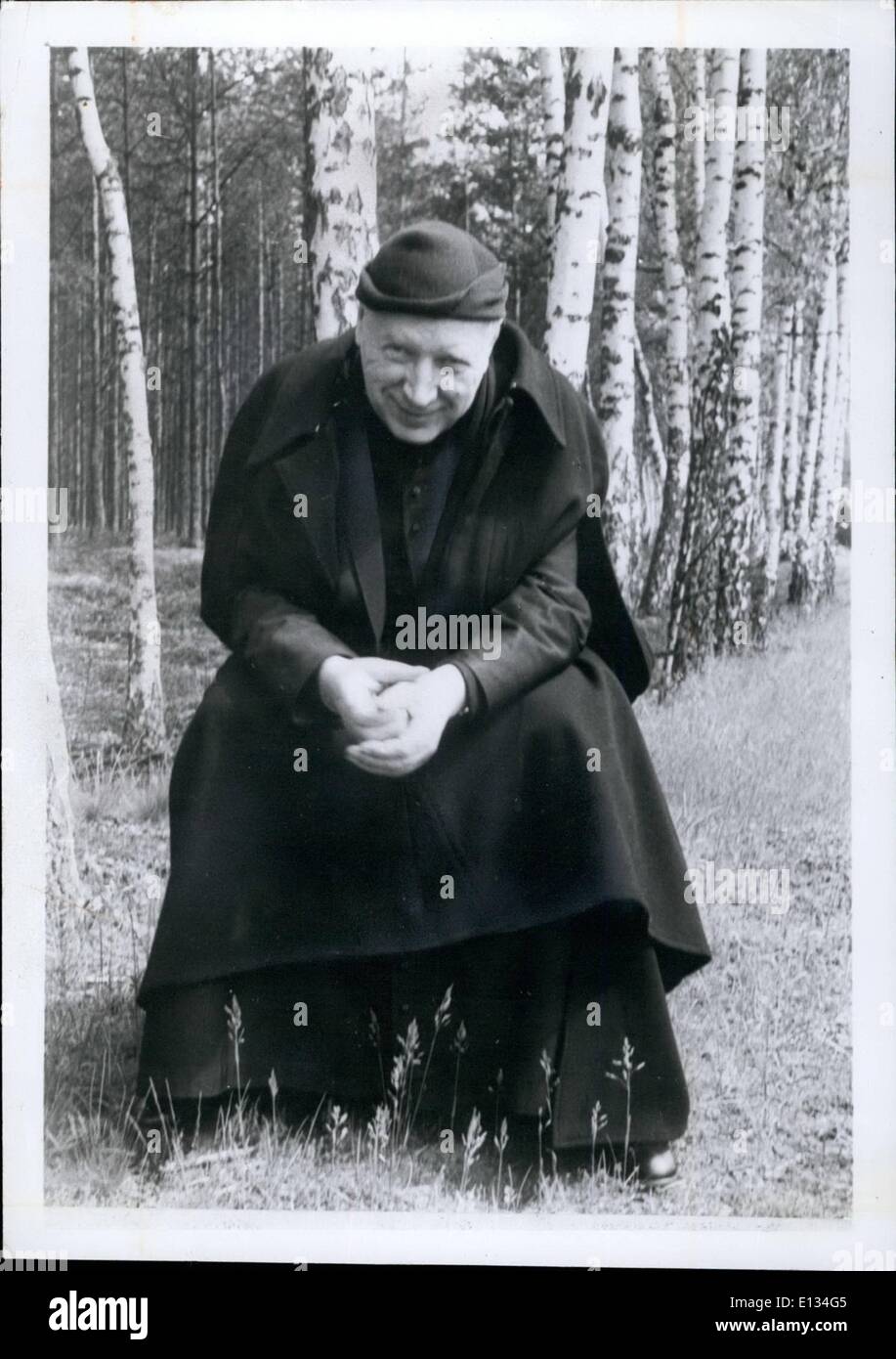 Feb. 28, 2012 - Stefan Cardinal Wyszynski in a forest in Poland Stock ...