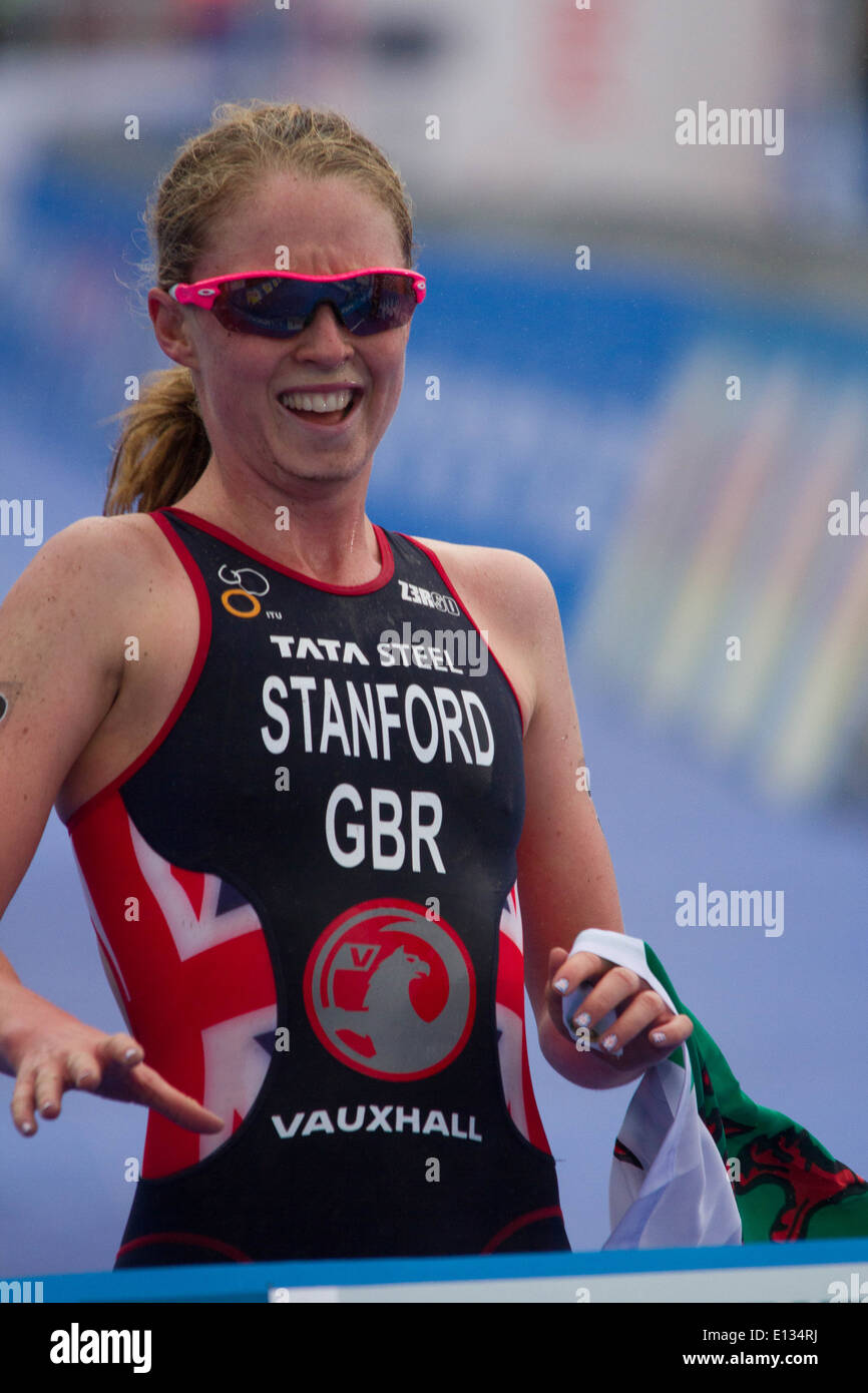 Non Stanford during the 2013 itu Triathlon hed in London Stock Photo ...