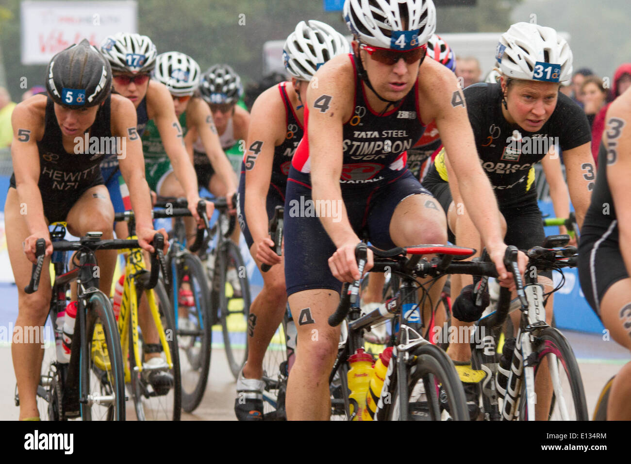 Jodie stimpson and other entrants during the 2013 ITU Triathlon held in ...