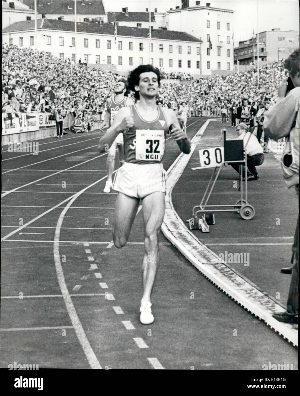 Feb. 29, 2012 - SEBASTIAN COE BREAKS THE WORLD 1000 METRES WORLD RECORD ...