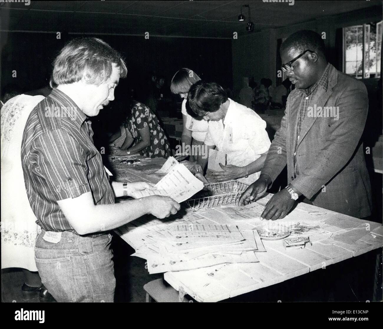 Mar. 02, 2012 - Election in Rhodesia: Photo shows the counting of the ...
