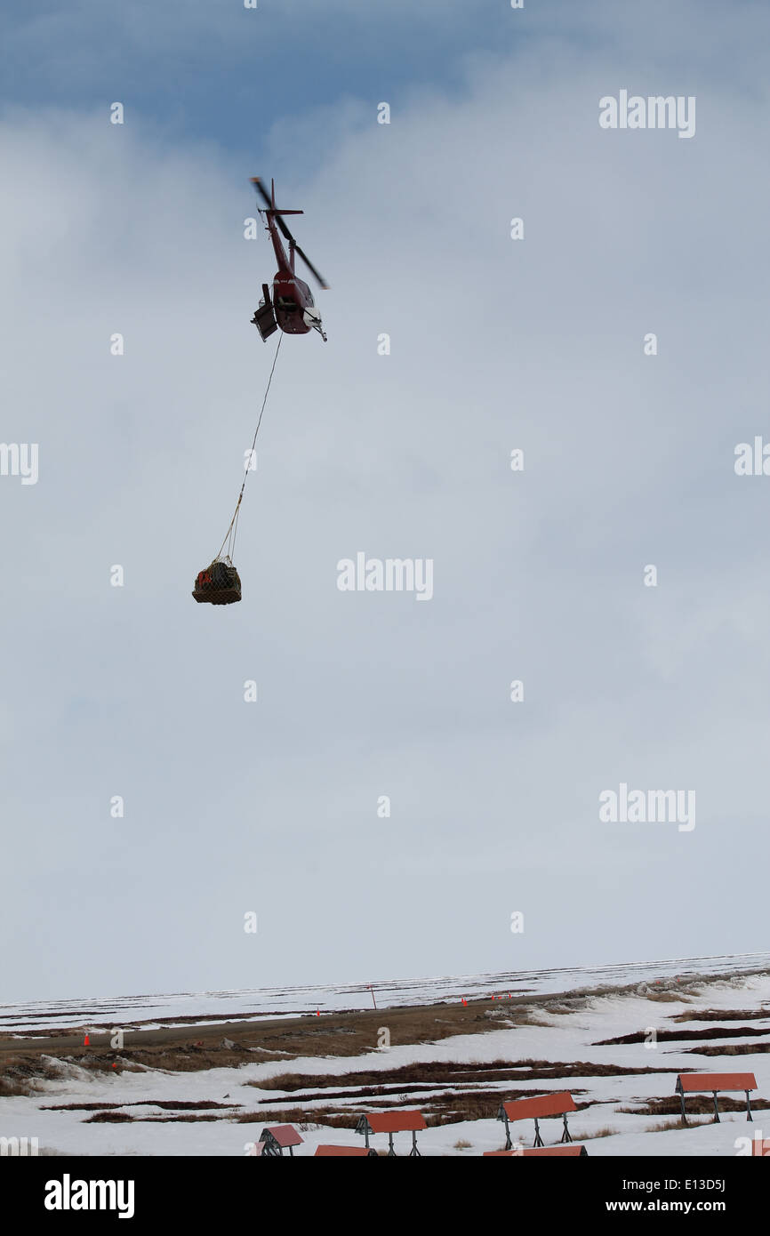 Helicopter swinging gear operations in Alaska's Yukon Delta National ...