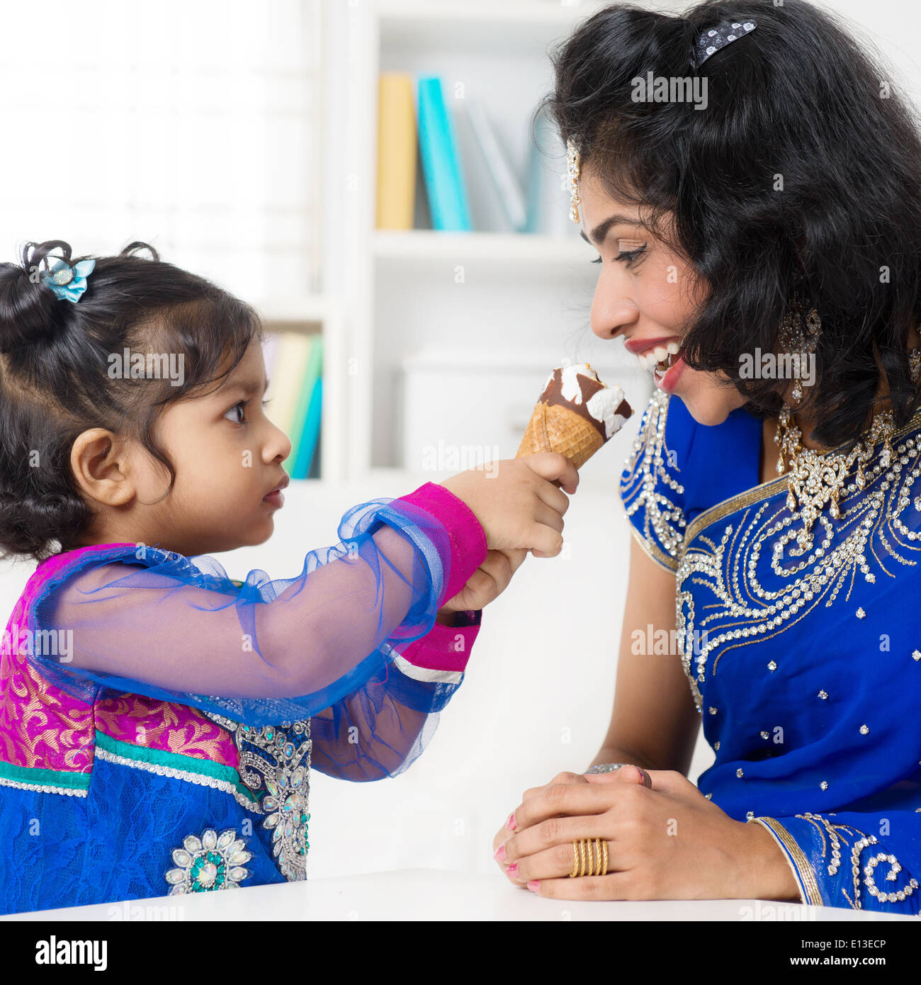 Indian mum and daughter hi-res stock photography and images - Alamy