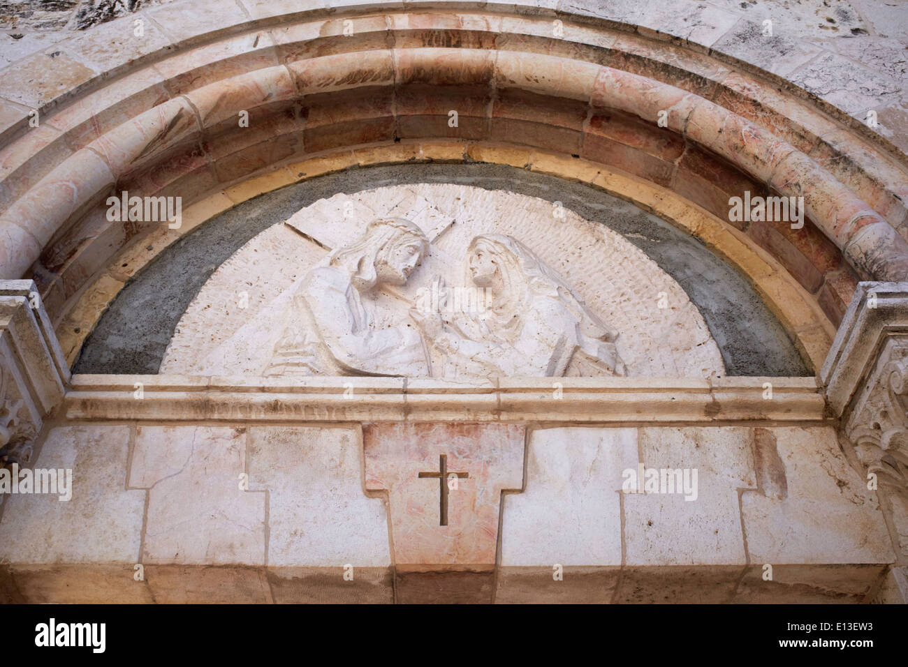 Via Dolorosa - Way of the cross, 4th Station, Jesus meets his Mother ...