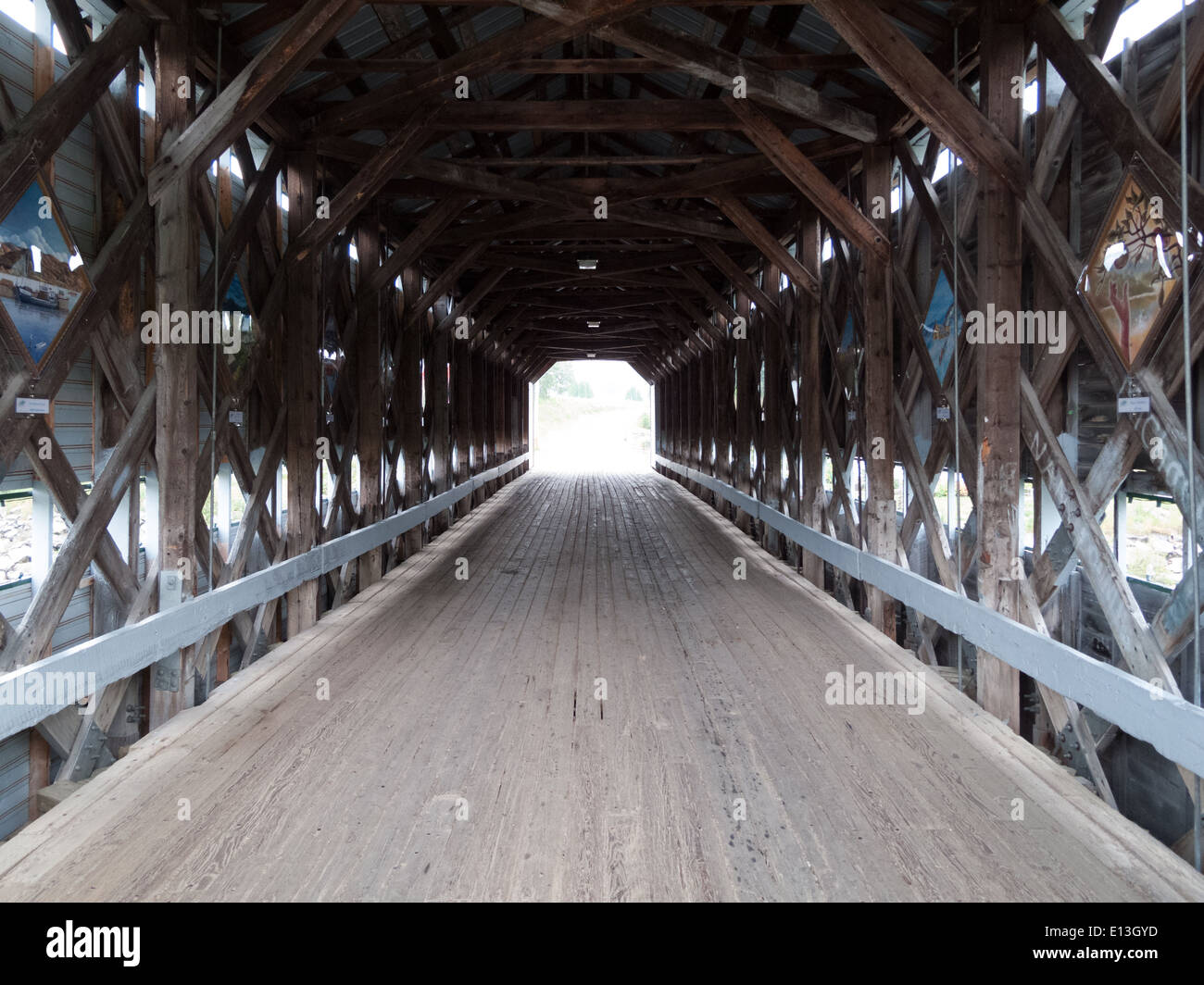 Inside view of a covered bridge, Quebec, Canada Stock Photo - Alamy