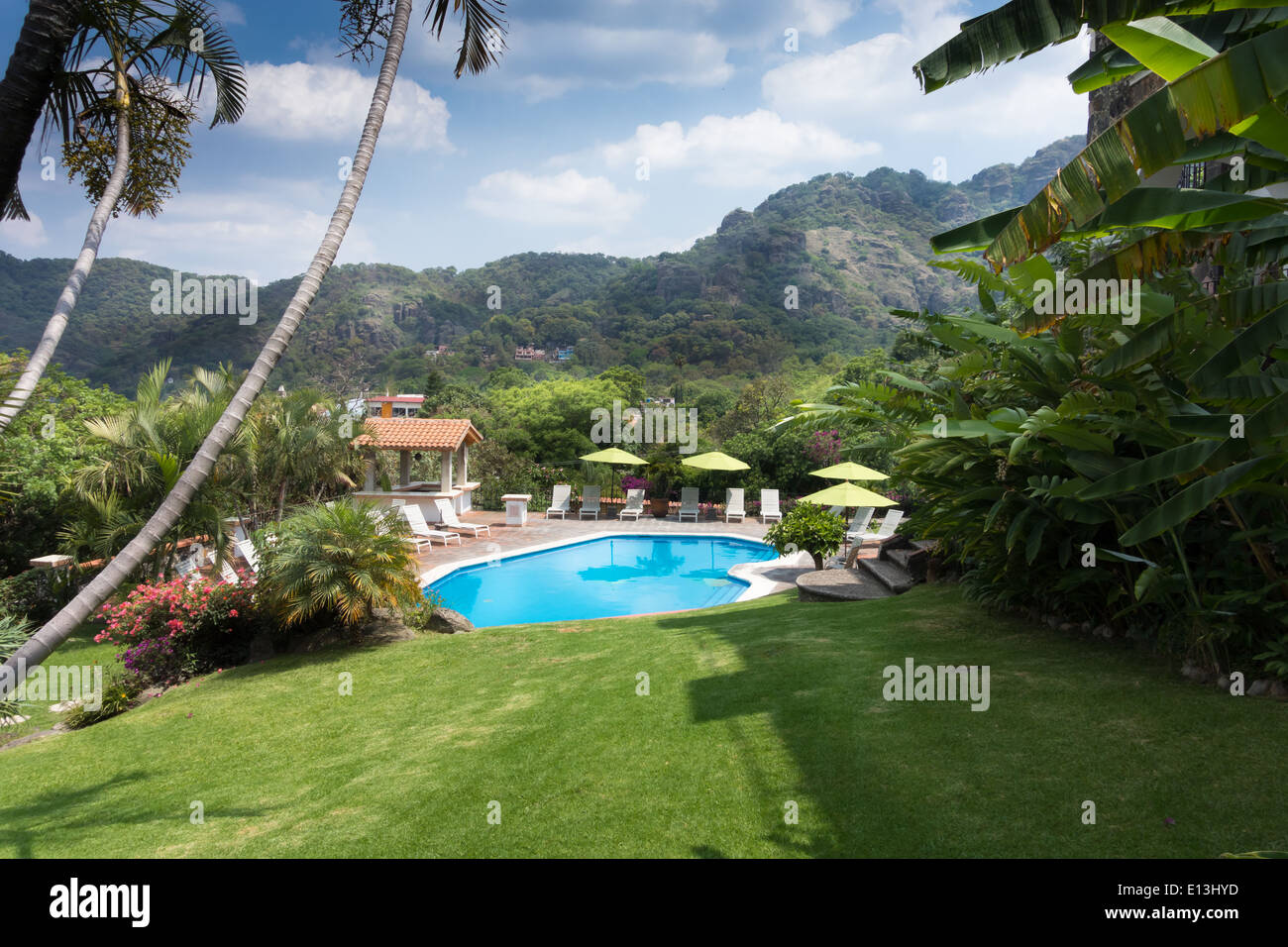 Swimming pool in a tourist resort, Mexico City, Mexico Stock Photo - Alamy