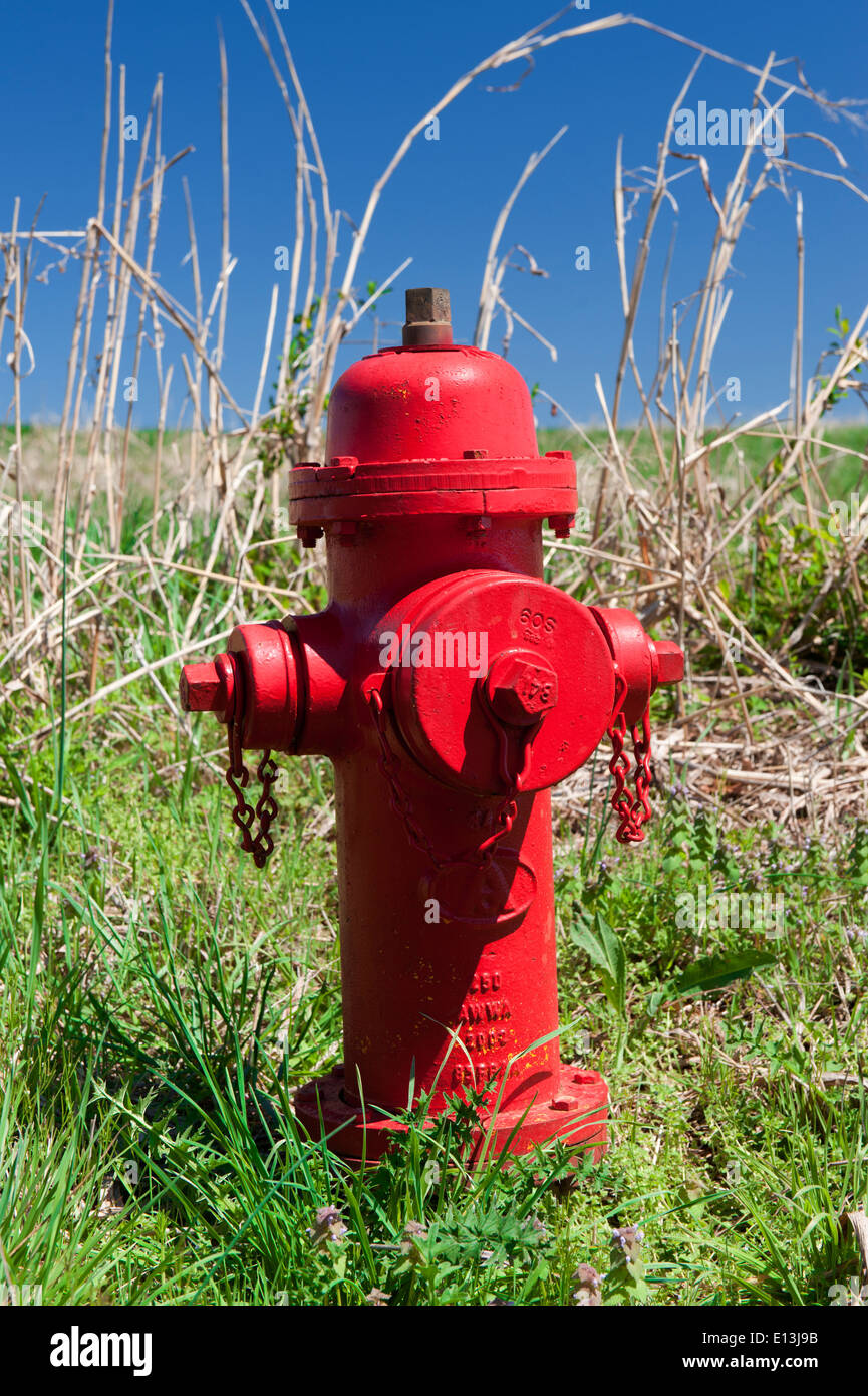 Fire hydrant in a field near a farm Stock Photo - Alamy