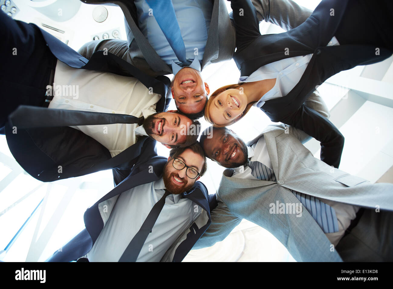 Group positive businesspeople standing hi-res stock photography and ...