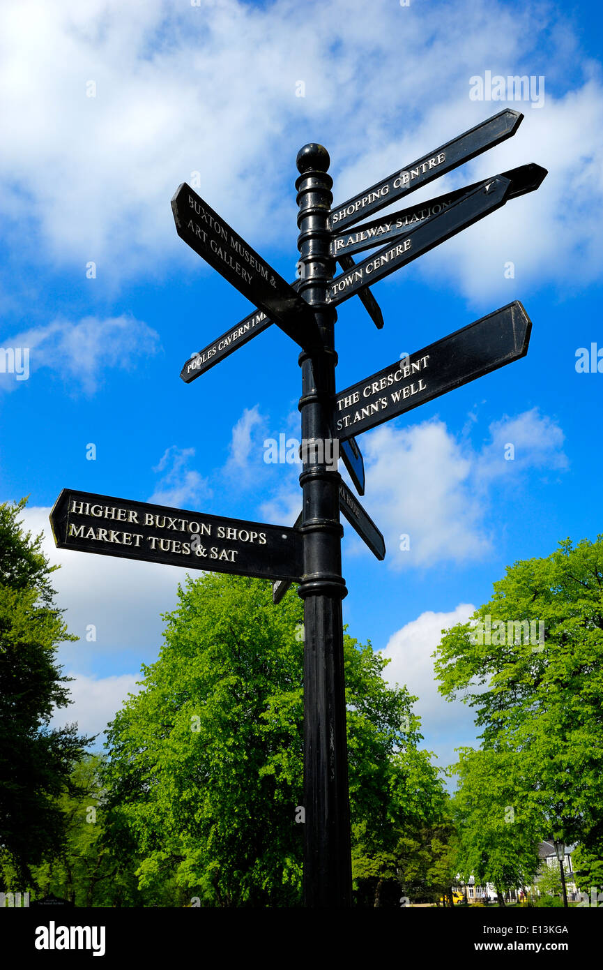 Tourist direction signs Buxton Derbyshire England UK Stock Photo - Alamy