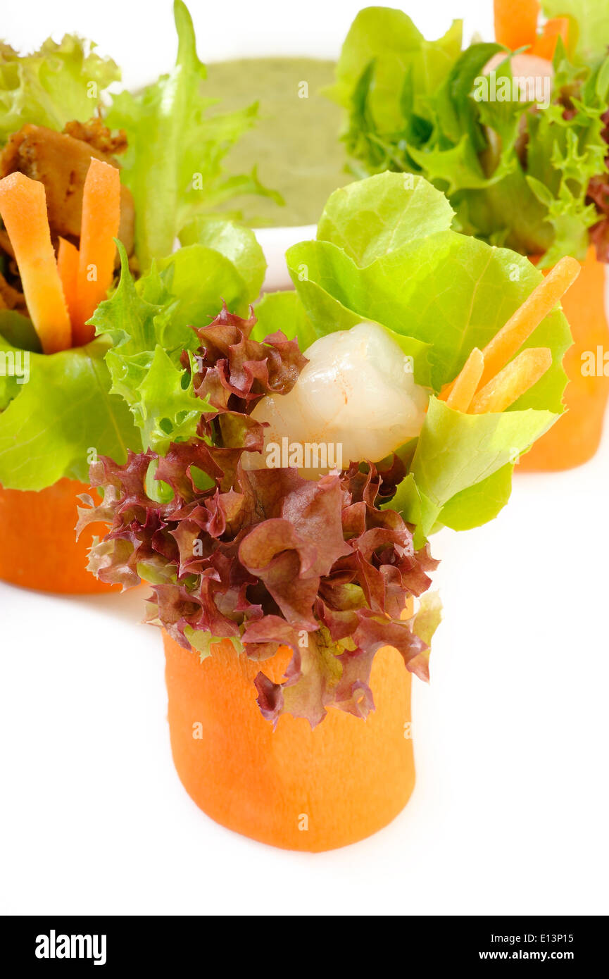 salad roll on white background Stock Photo - Alamy