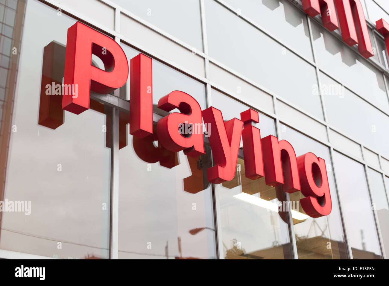 Neon sign at a shopping mall Stock Photo - Alamy