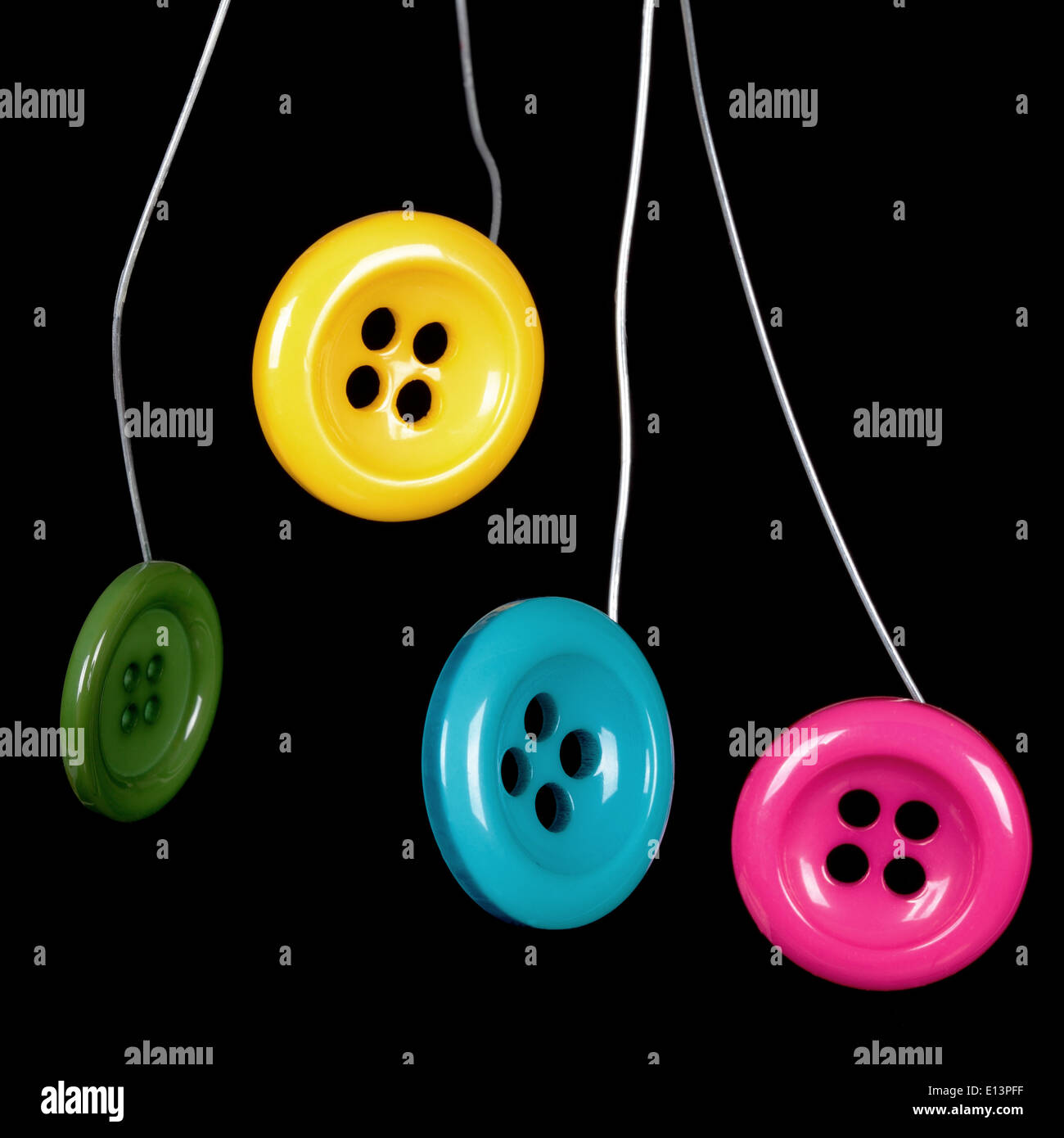 a collection with many buttons of different colors and sizes Stock ...