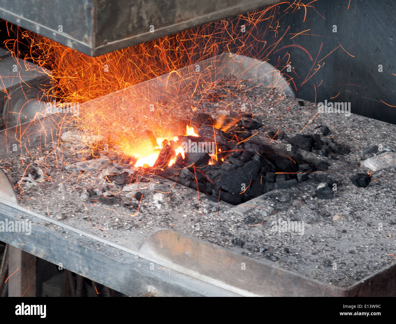 Forge in the workshop of a blacksmith Stock Photo - Alamy
