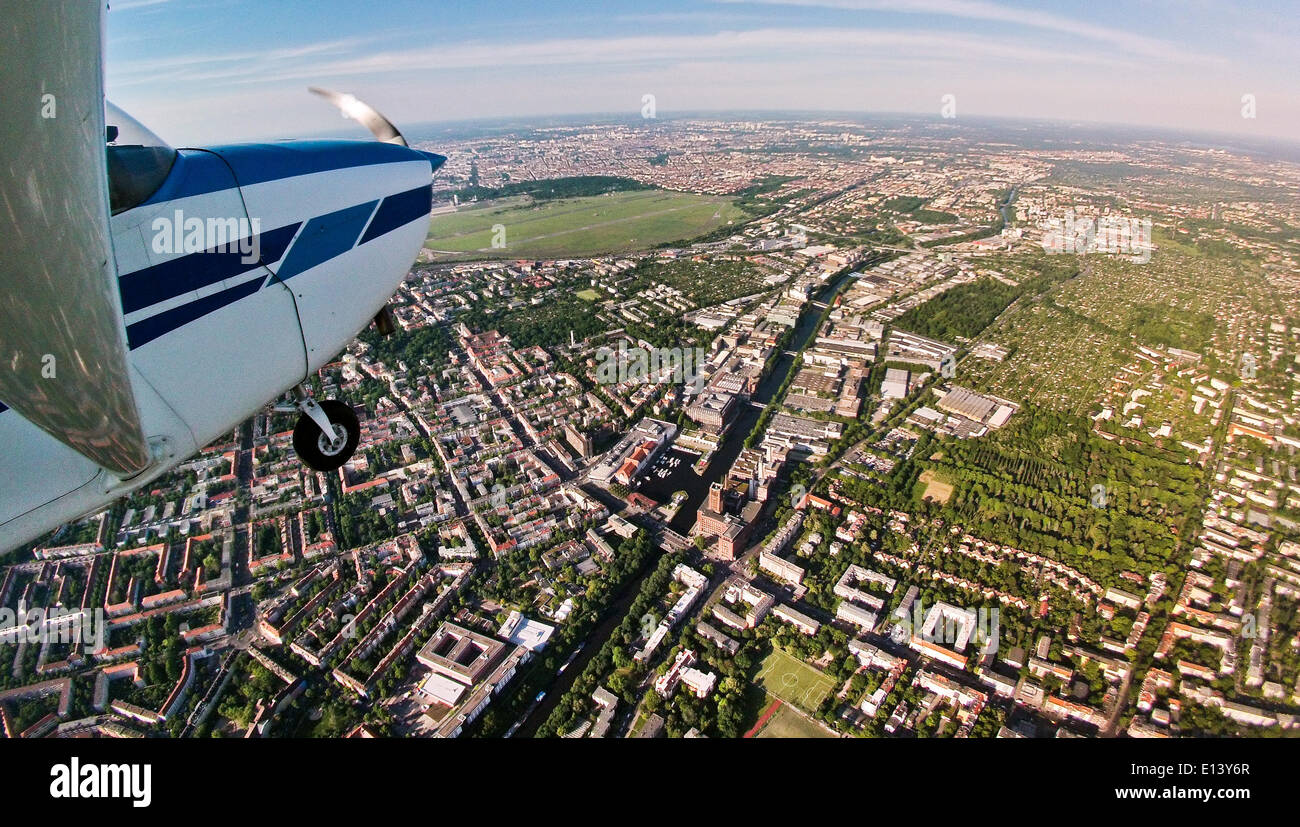 Berlin, Germany. 21st May, 2014. An aerial view shot from a small ...