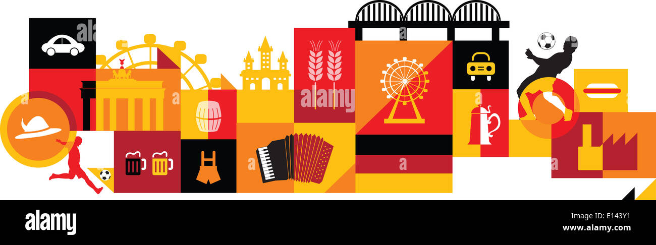 Illustrative collage of Germany over white background Stock Photo - Alamy