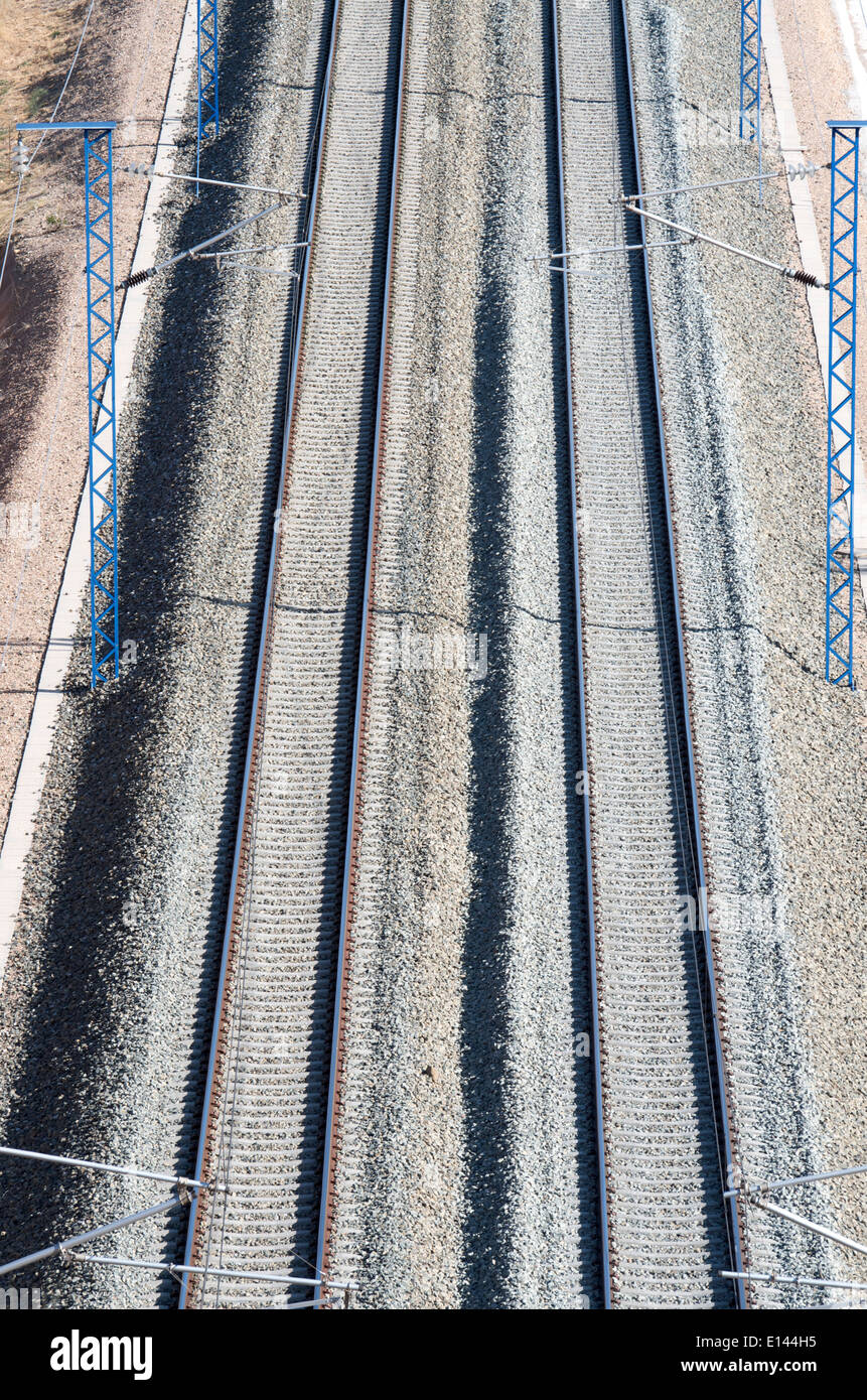 view of a railway line from above Stock Photo - Alamy