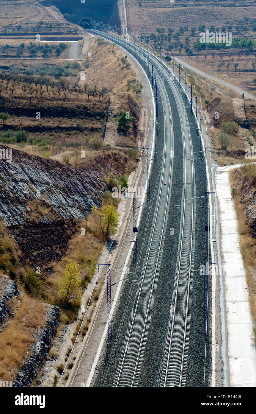 view of a railway line from above Stock Photo - Alamy
