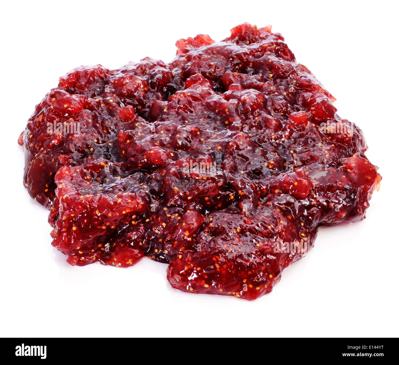 a blob of fig jam on a white background Stock Photo - Alamy