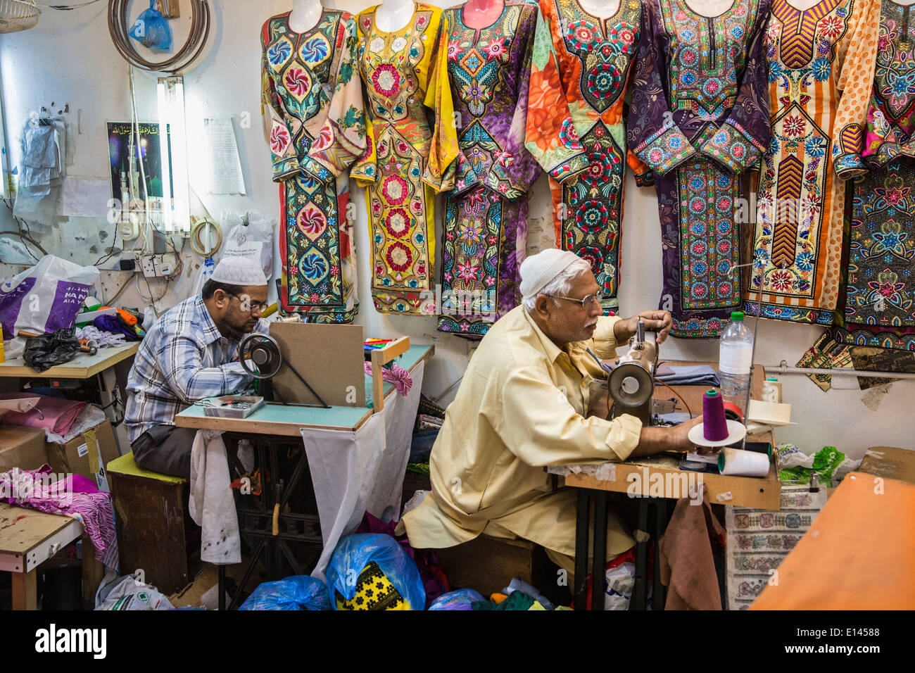 Oman, Muscat, Mutrah old city center and soukh. Tailors Stock Photo - Alamy