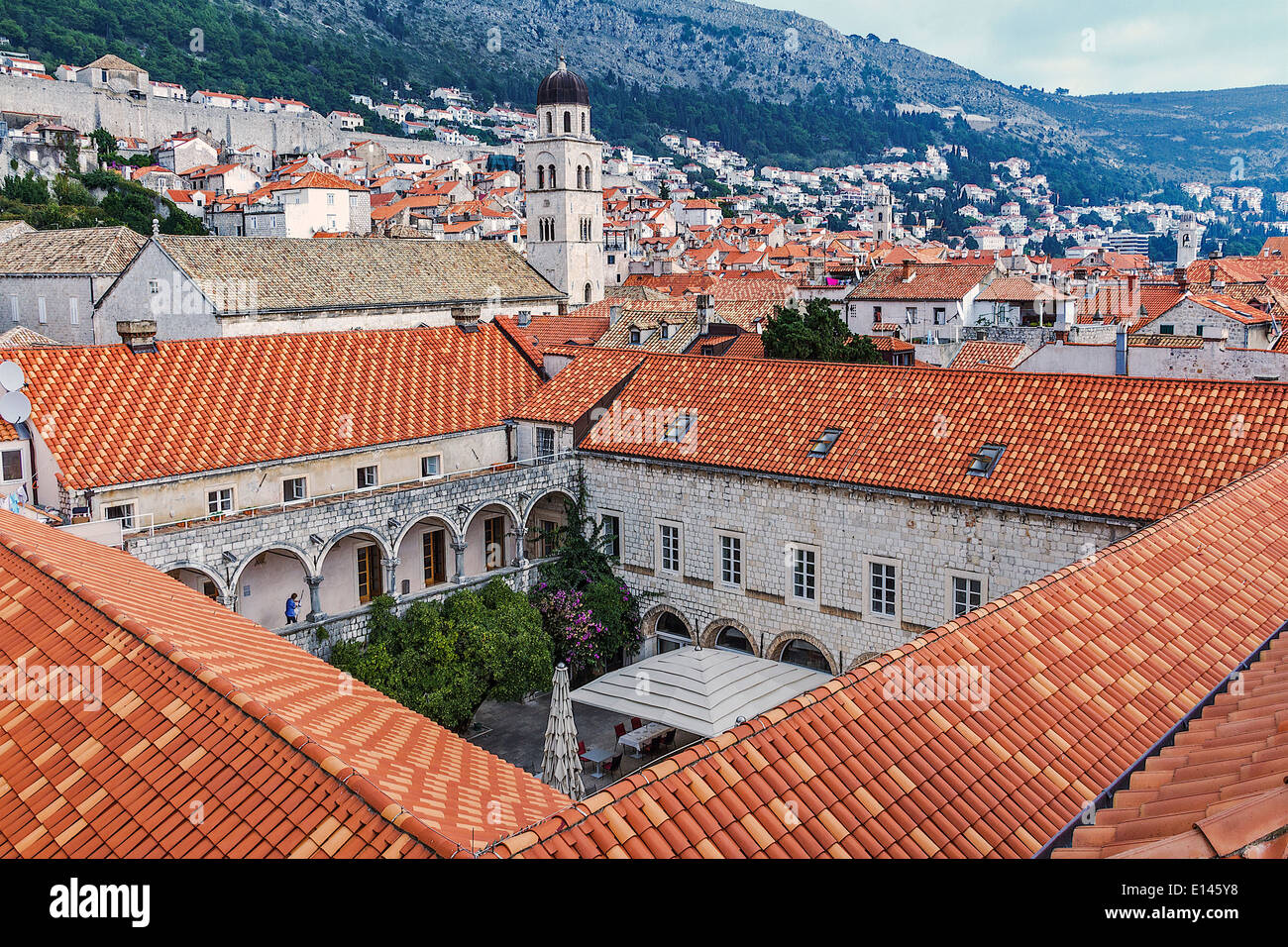 Franciscan monastery and Enclosed Courtyard Dubrovnik Croatia Stock ...
