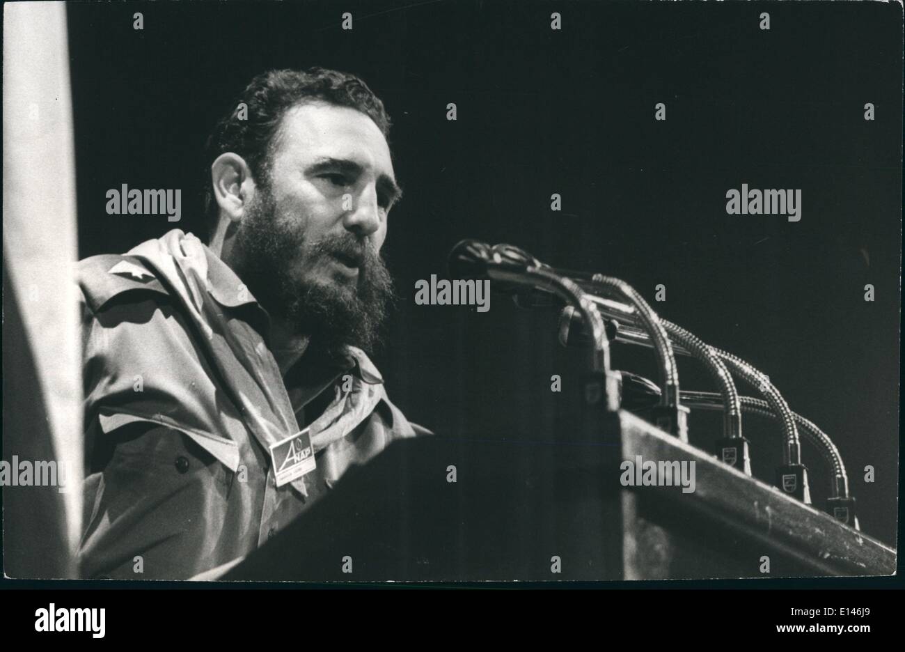 Apr. 16, 2012 - The Cuban prime Minister Fidel Castro delivering the ...