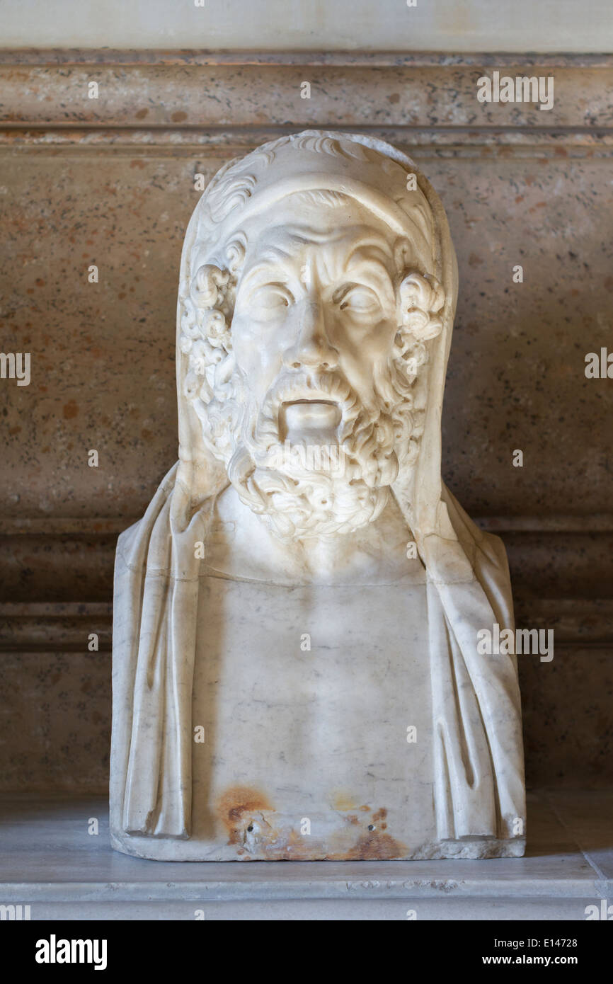 Marble Portrait Bust Of Homer High Resolution Stock Photography and ...