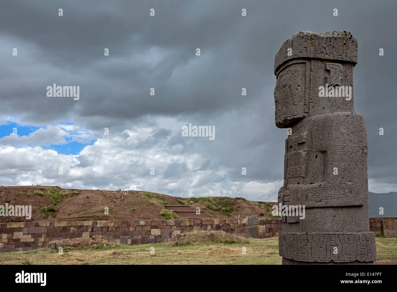 Ponce monolith. Kalasasaya temple. Tiwuanaku Archaeological site ...