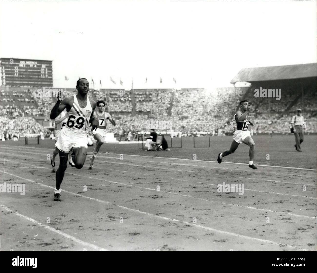 Apr. 17, 2012 - Harrison Dillard (69) Winning Heat 5 Olympics London ...