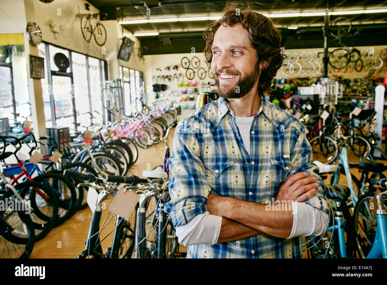 Man working on bike hi-res stock photography and images - Alamy