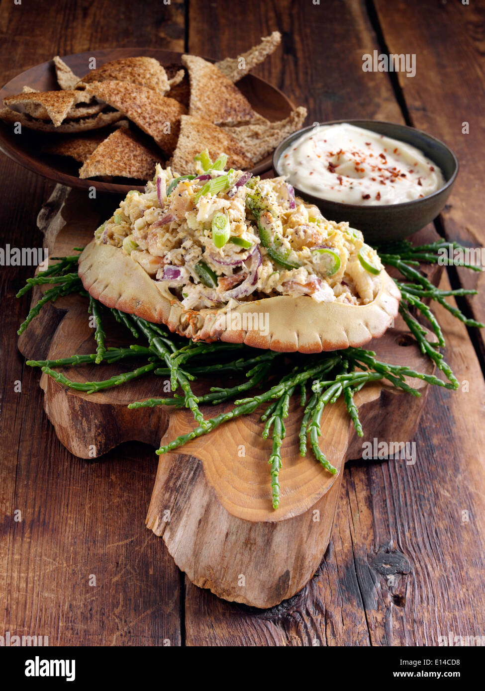 Spicy crab chilli mayo with French toast Stock Photo - Alamy
