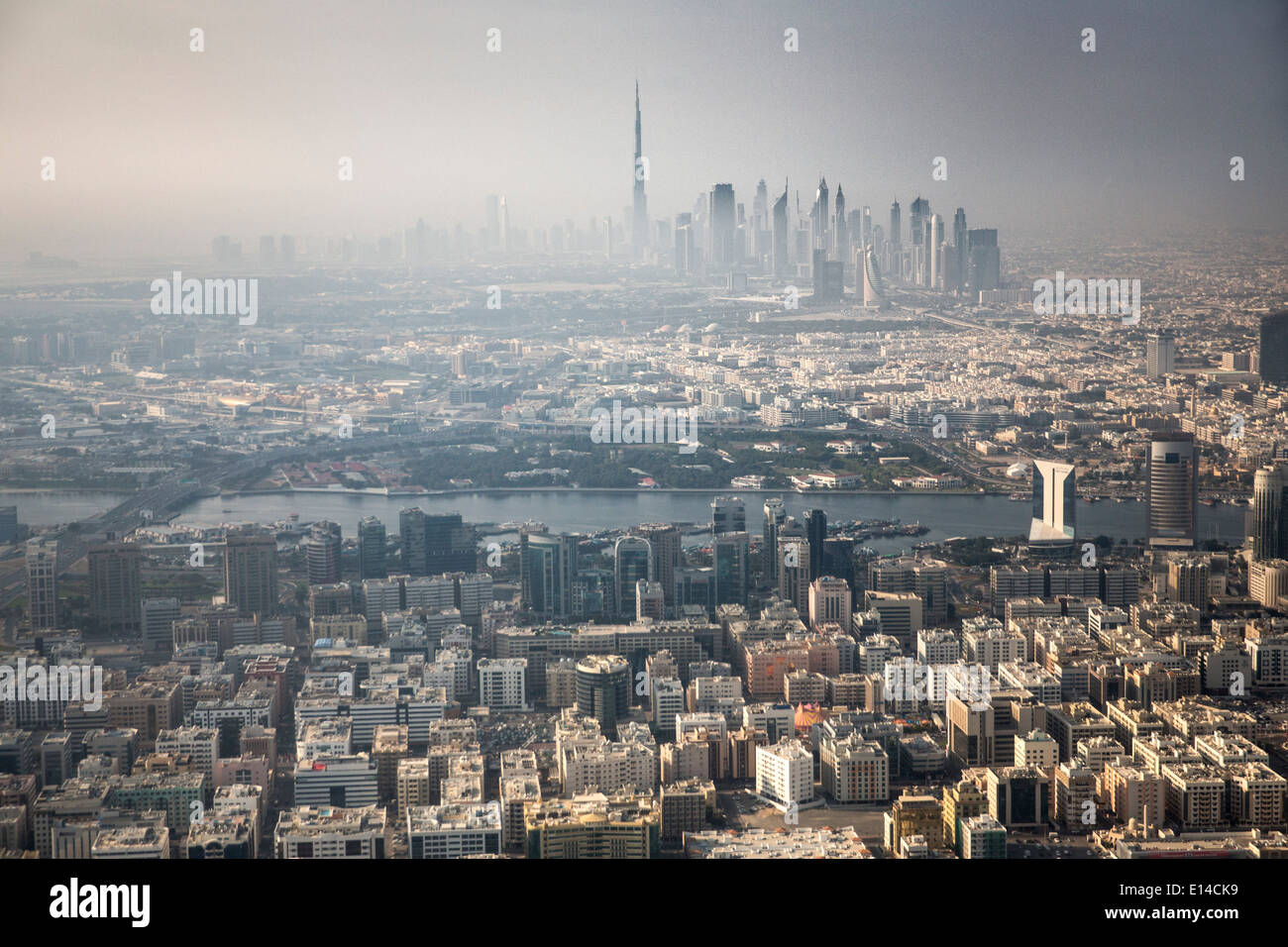 United Arab Emirates, Dubai, Old city center. Background financial ...