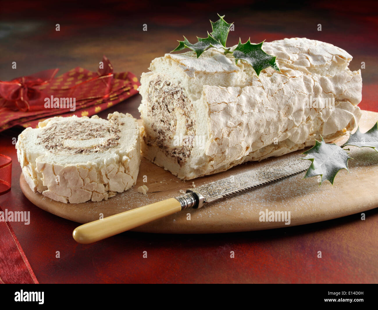 Christmas chocolate roulade hi-res stock photography and images - Alamy
