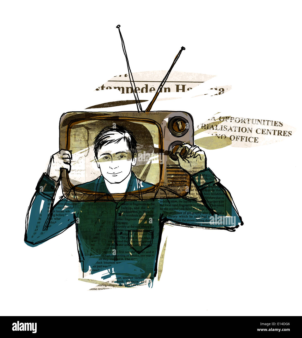 Television newscaster tv studio Cut Out Stock Images & Pictures - Alamy