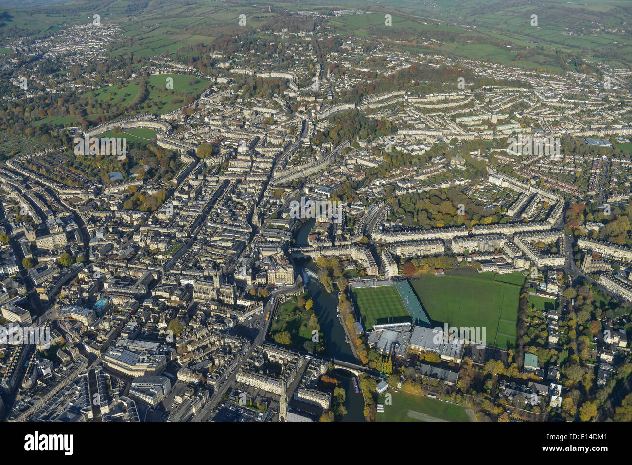 Aerial photograph of Bath in Somerset Stock Photo - Alamy
