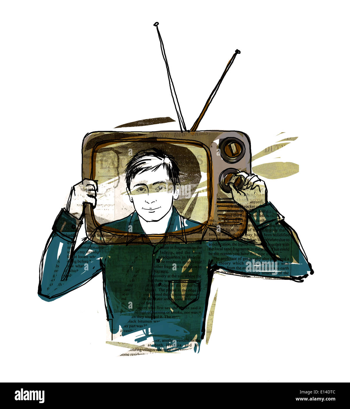 Television Head Drawing