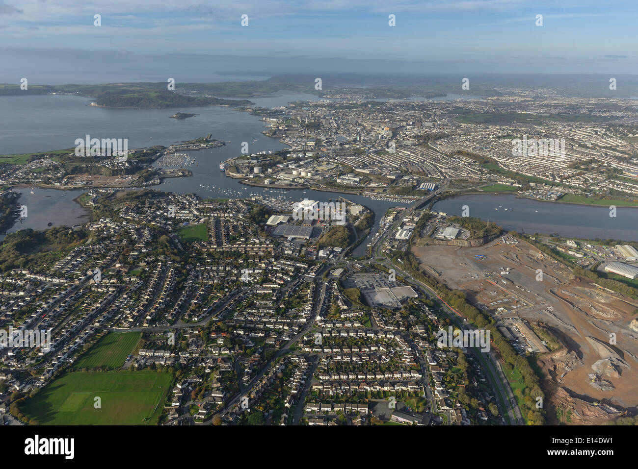 Aerial view harbour uk hi-res stock photography and images - Alamy