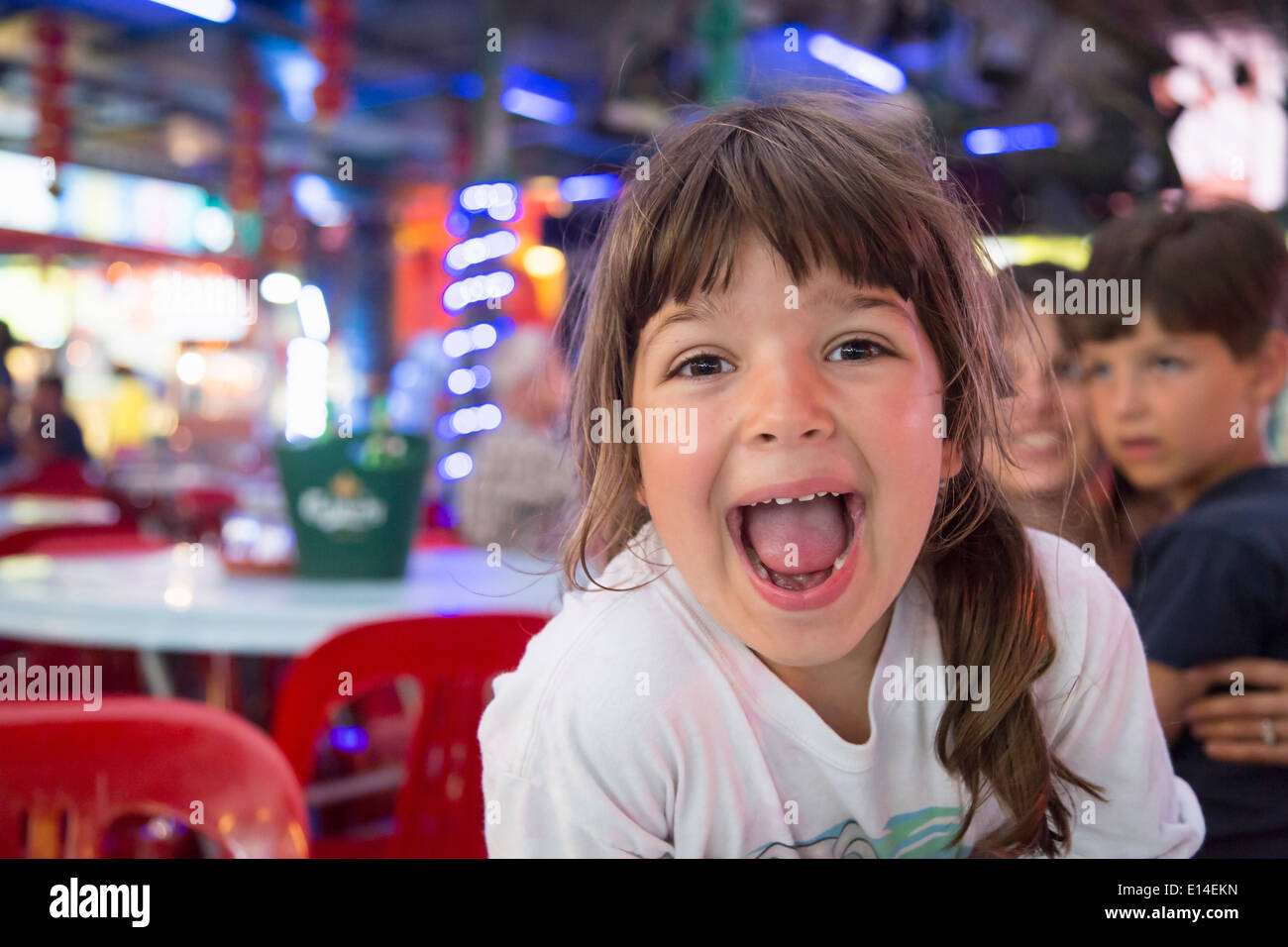 Caucasian girl laughing Stock Photo - Alamy