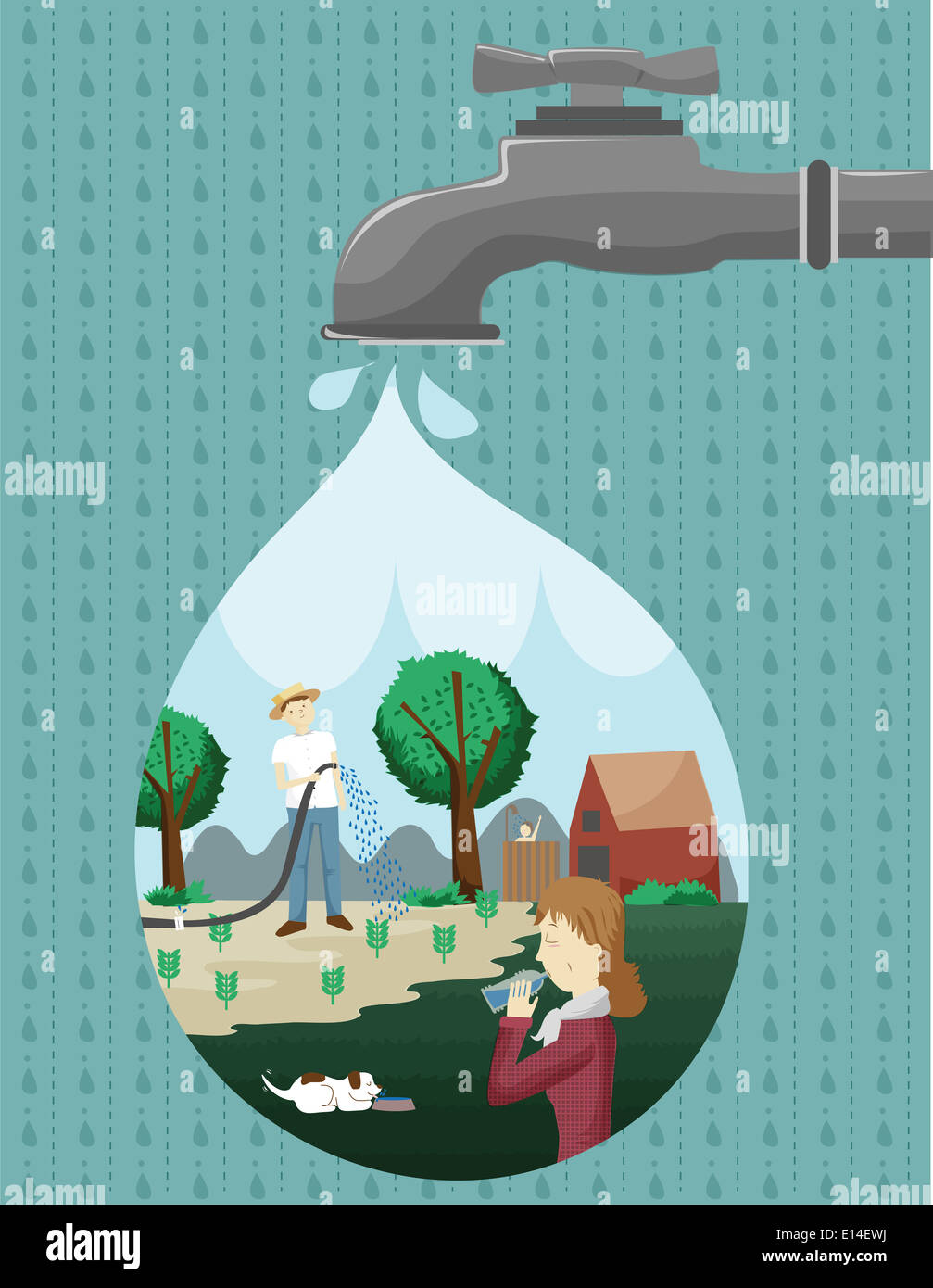 Illustration of reforestation concept Stock Photo - Alamy