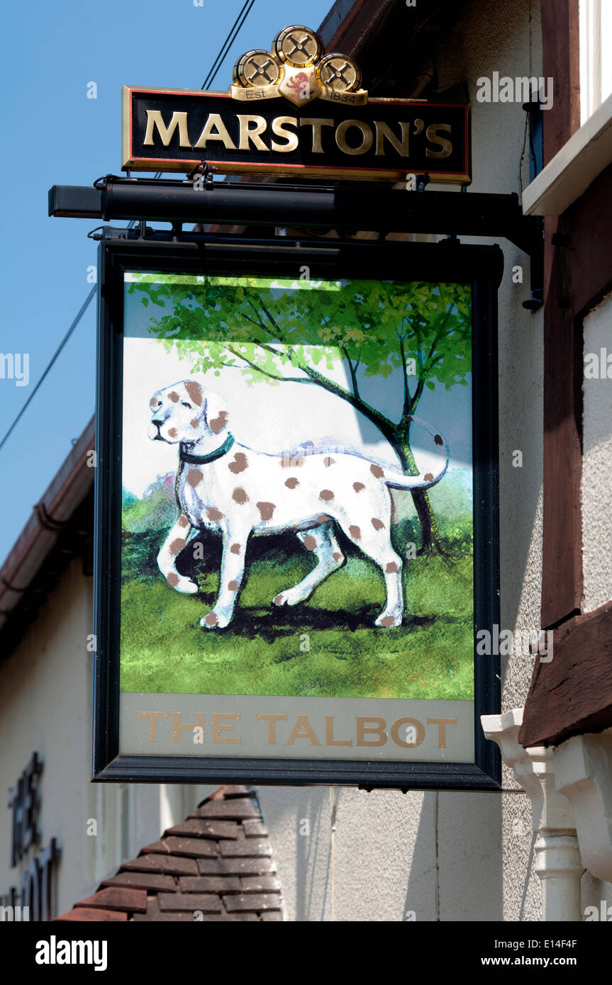 The Talbot pub sign, Belbroughton, Worcestershire, England, UK Stock ...