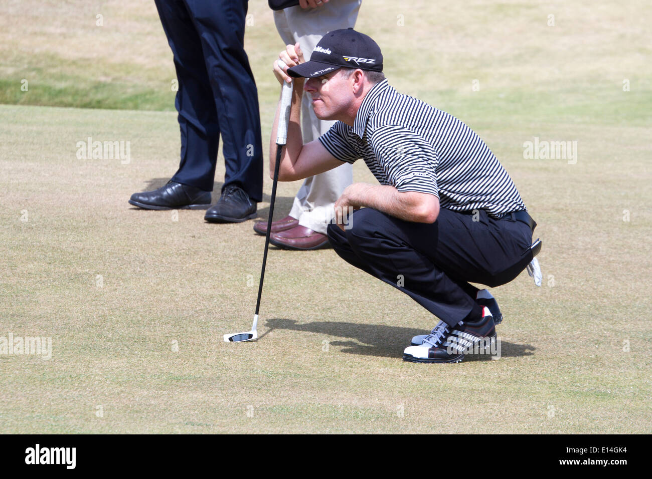 Justin Leonard during a practice round in the 2013 British Open at ...