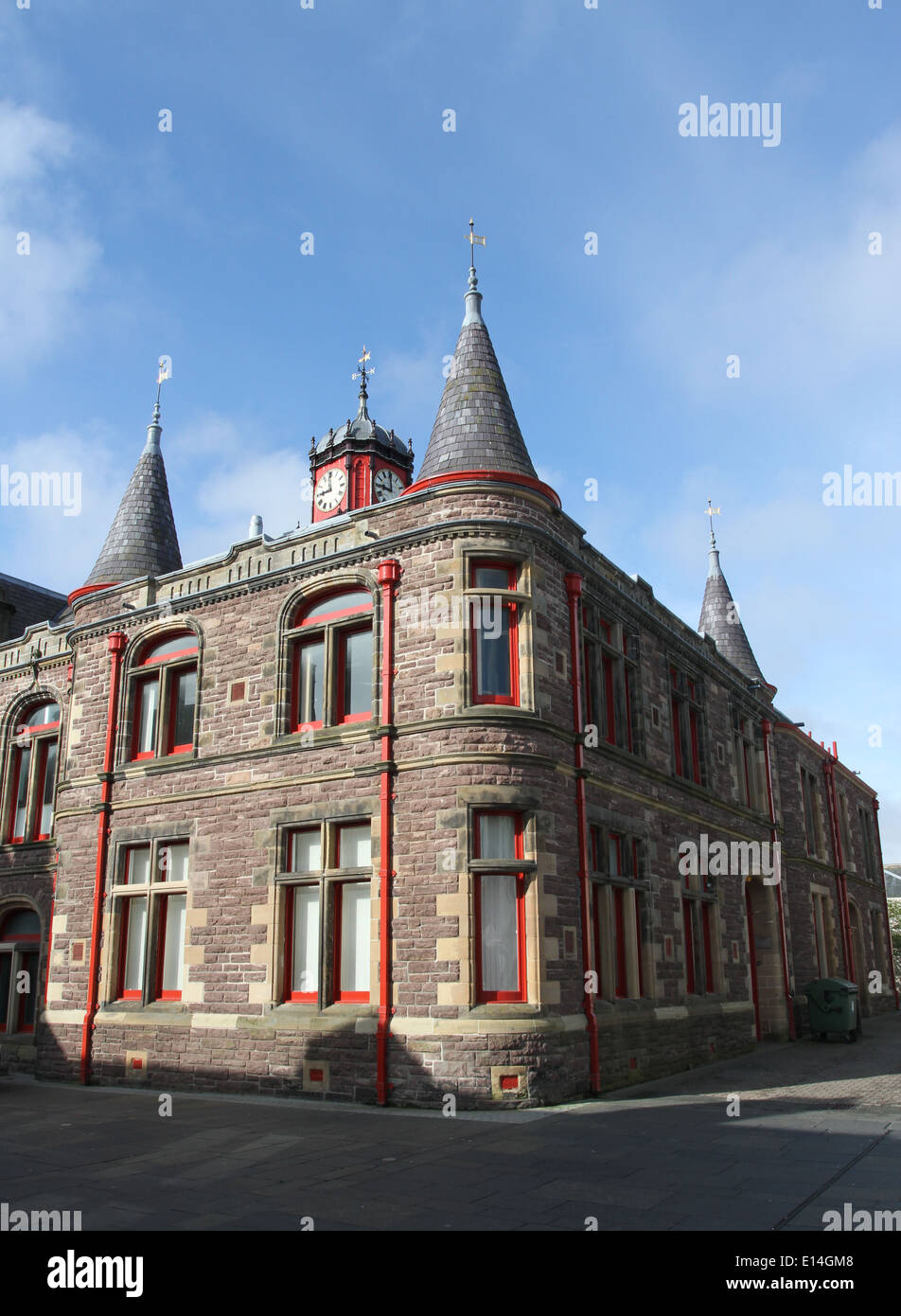Exterior of Stornoway old town hall Isle of Lewis Scotland May 2014 ...