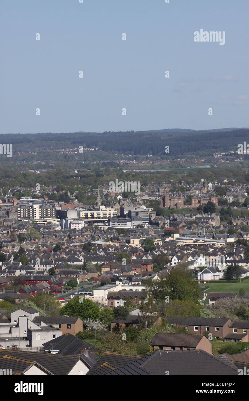 Elevated view of Inverness cityscape Scotland May 2014 Stock Photo - Alamy