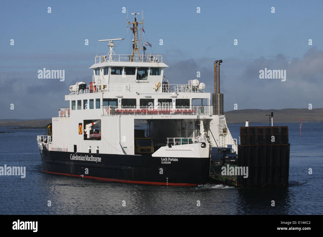 Calmac ferry MV Loch Portain arriving Leverburgh Isle of Harris ...