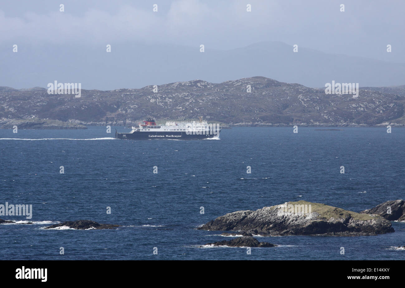 Calmac ferry MV Hebrides approaching Tarbert Isle of Harris Scotland ...