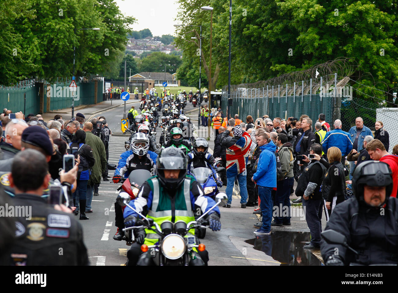 LONDON, ENGLAND, 22 May ,2014. Bikers gather to mark the first ...