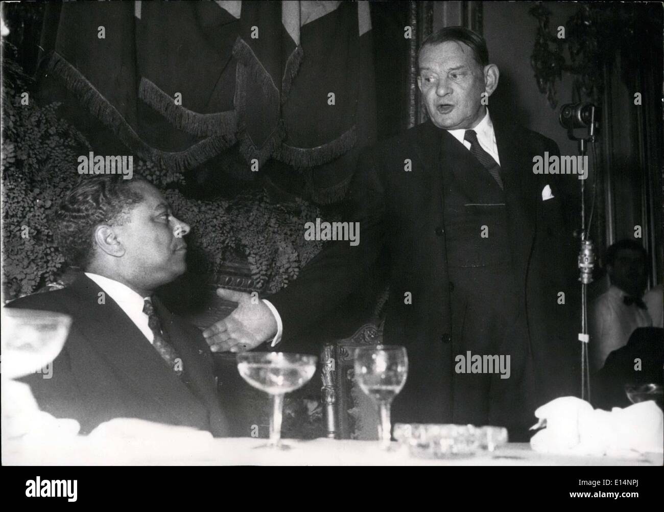 Apr. 09, 2012 - President Rene Coty with Gaston Monnerville Stock Photo ...