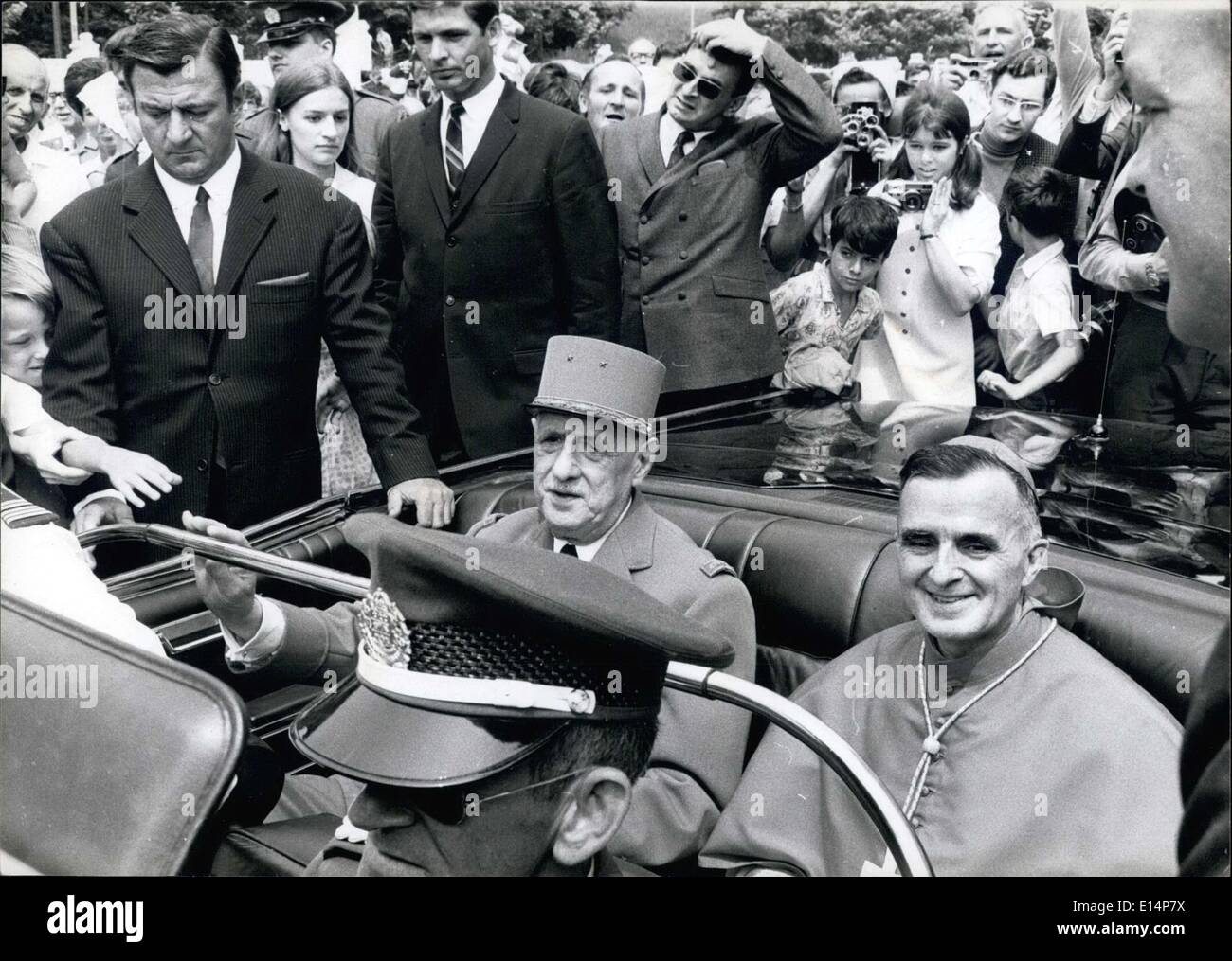 Apr. 12, 2012 - General De Gaulle with Cardinal Roy in Canada Motorcade ...
