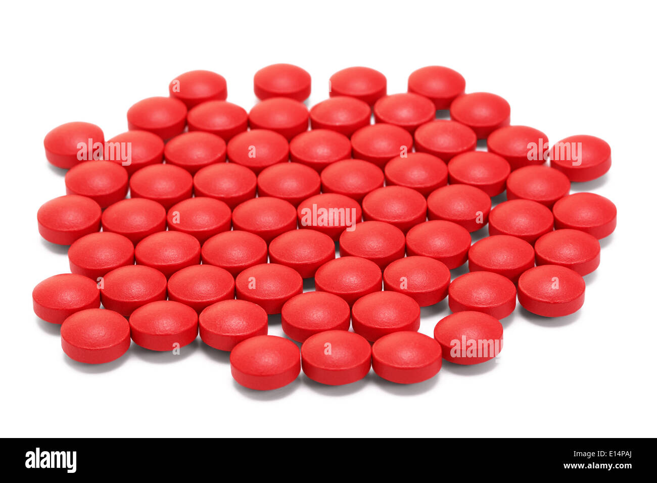 Red pills on a white background, isolated Stock Photo - Alamy