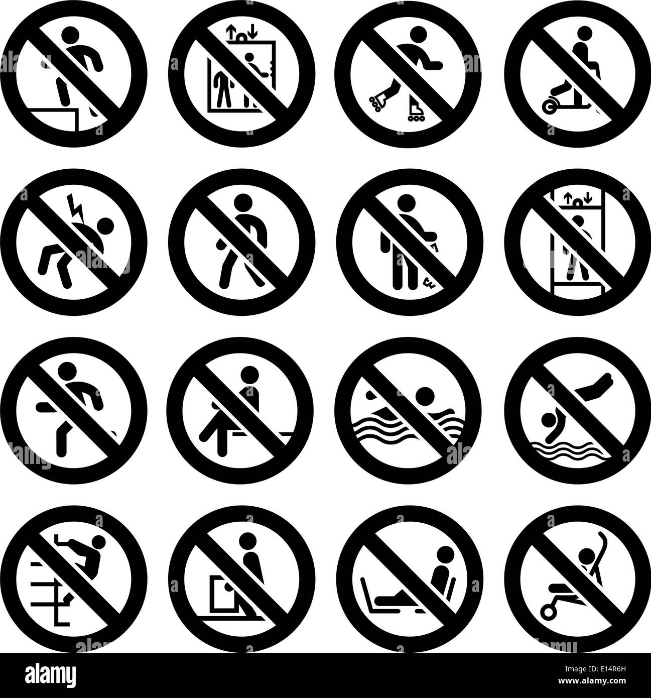 Prohibited black signs vector design Stock Vector Image & Art - Alamy