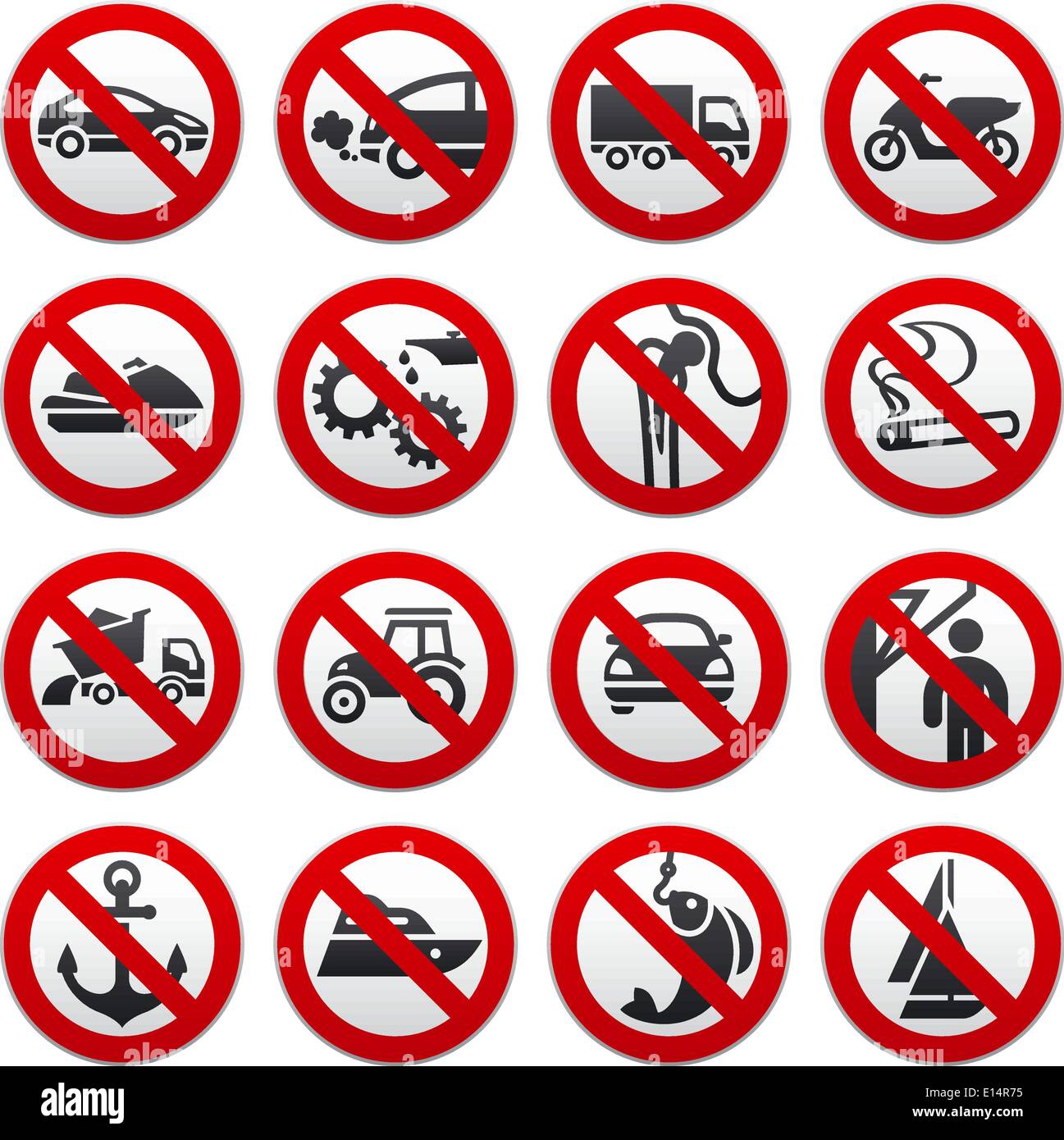 Prohibited symbols, vector illustration Stock Vector Image & Art - Alamy